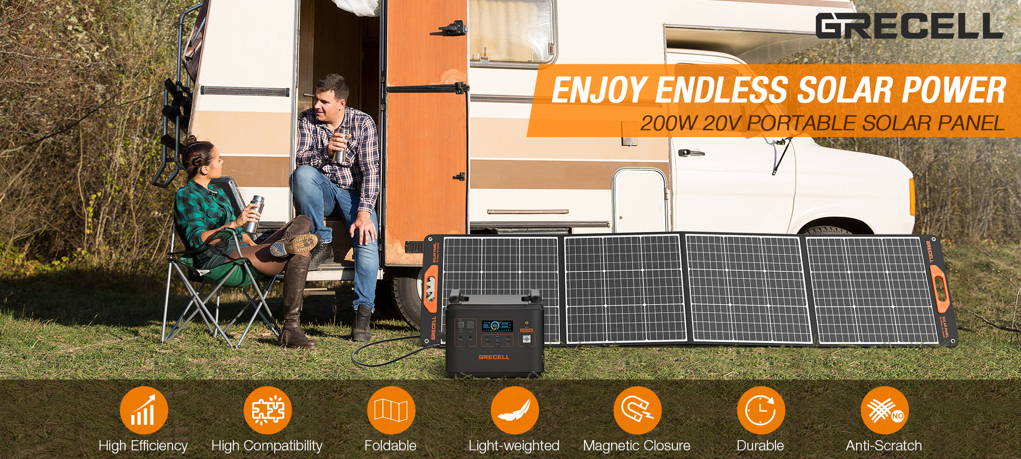 GRECELL 200W PRO Portable Solar Panel - GRECELL