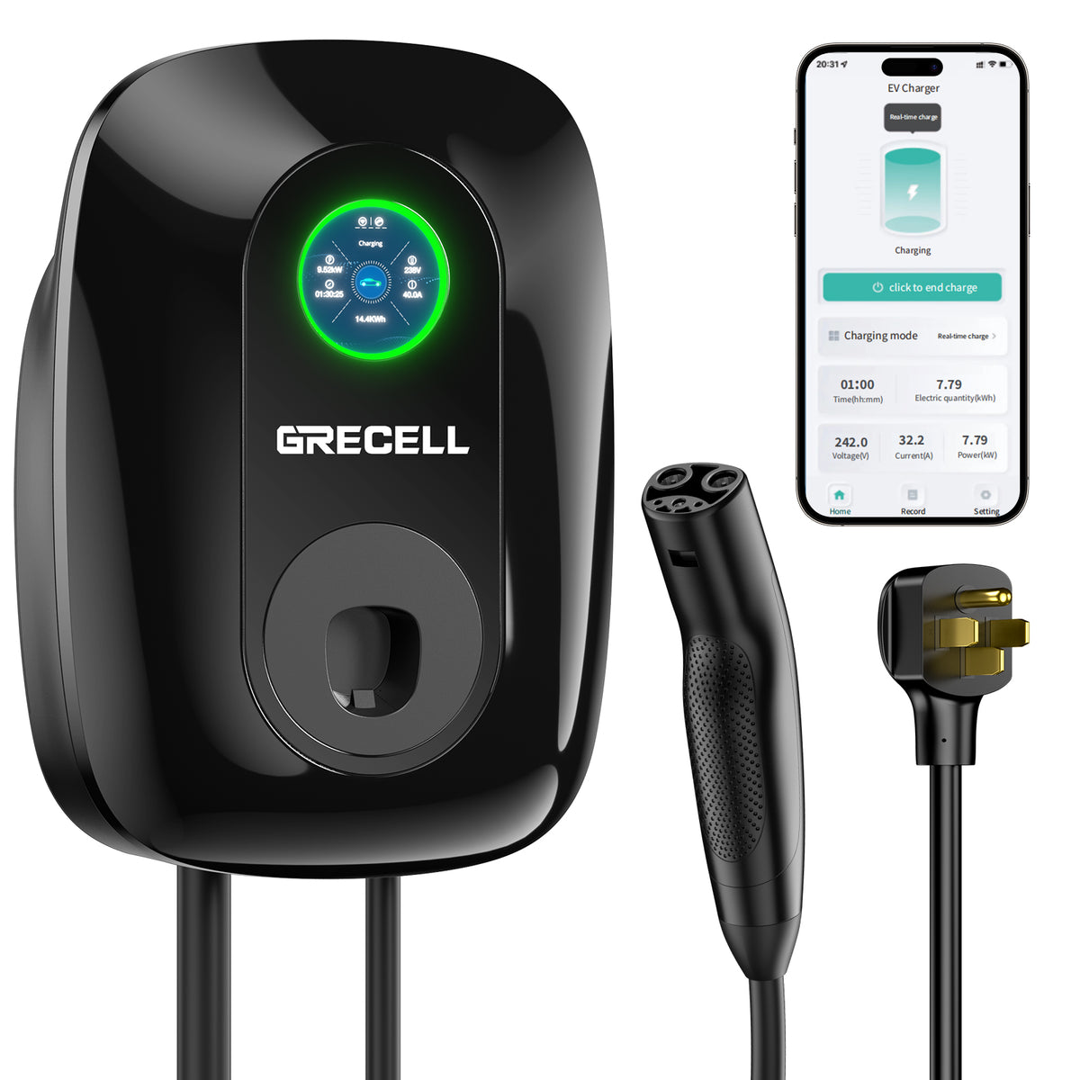 GRECELL 48A Tesla Wall Charger - Level 2 NACS EV Charger